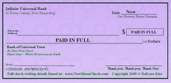Abundance Checks – New Moon Manifesting Edge