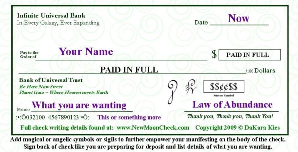 Abundance Checks – New Moon Manifesting Edge